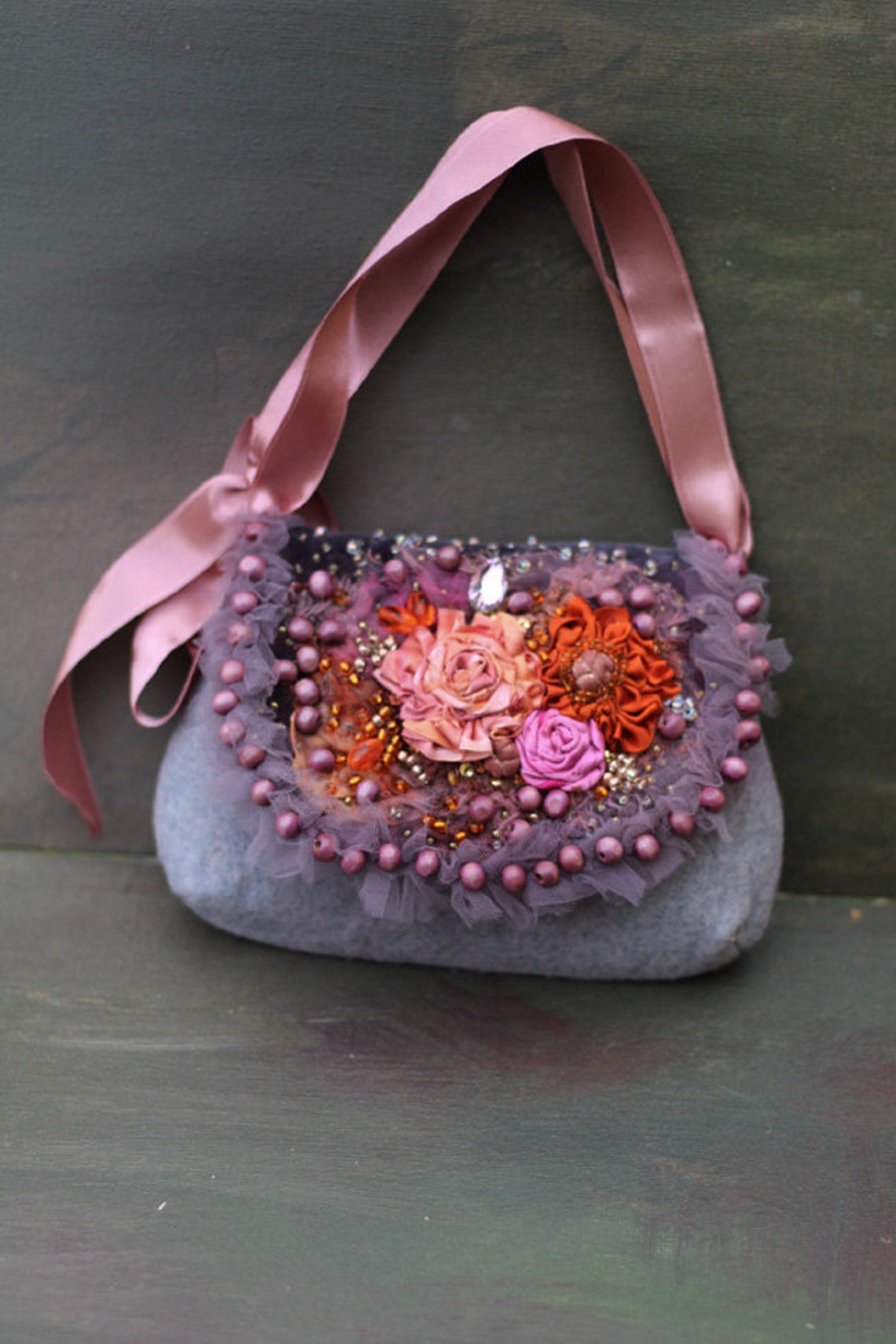 Small Boho Romantic Bag/purse "autumn Baroque" Embroidered Beaded, Boho ...