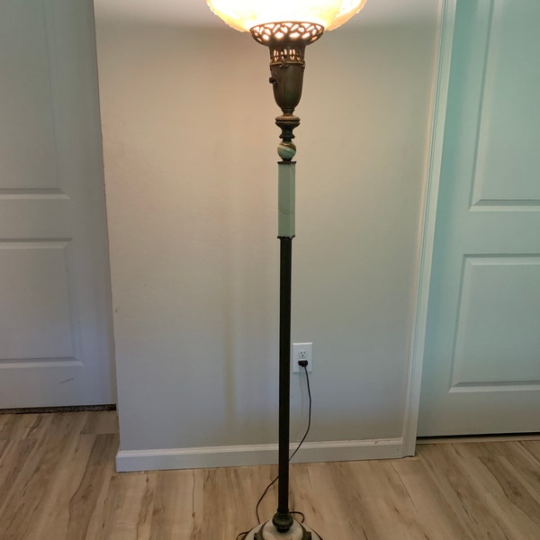 Antique Torchiere Lamp - Etsy