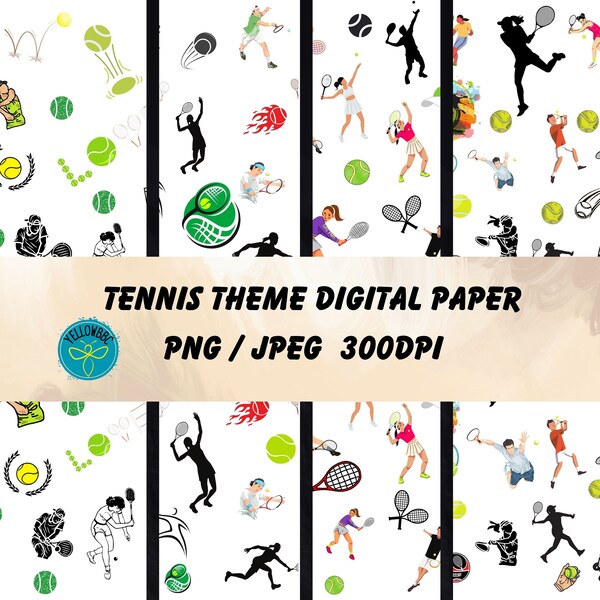 Tennis Digital Paper - Etsy