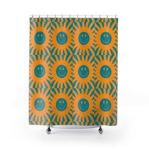 Smiley Face Sun Shower Curtain - Etsy