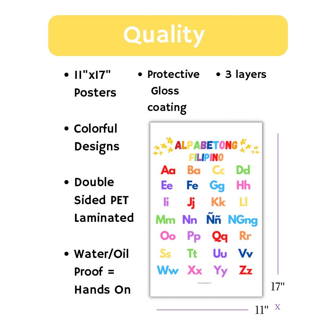 Early Learning Tagalog 0-7 Years Old Classroom Homeschool Wall Art ...