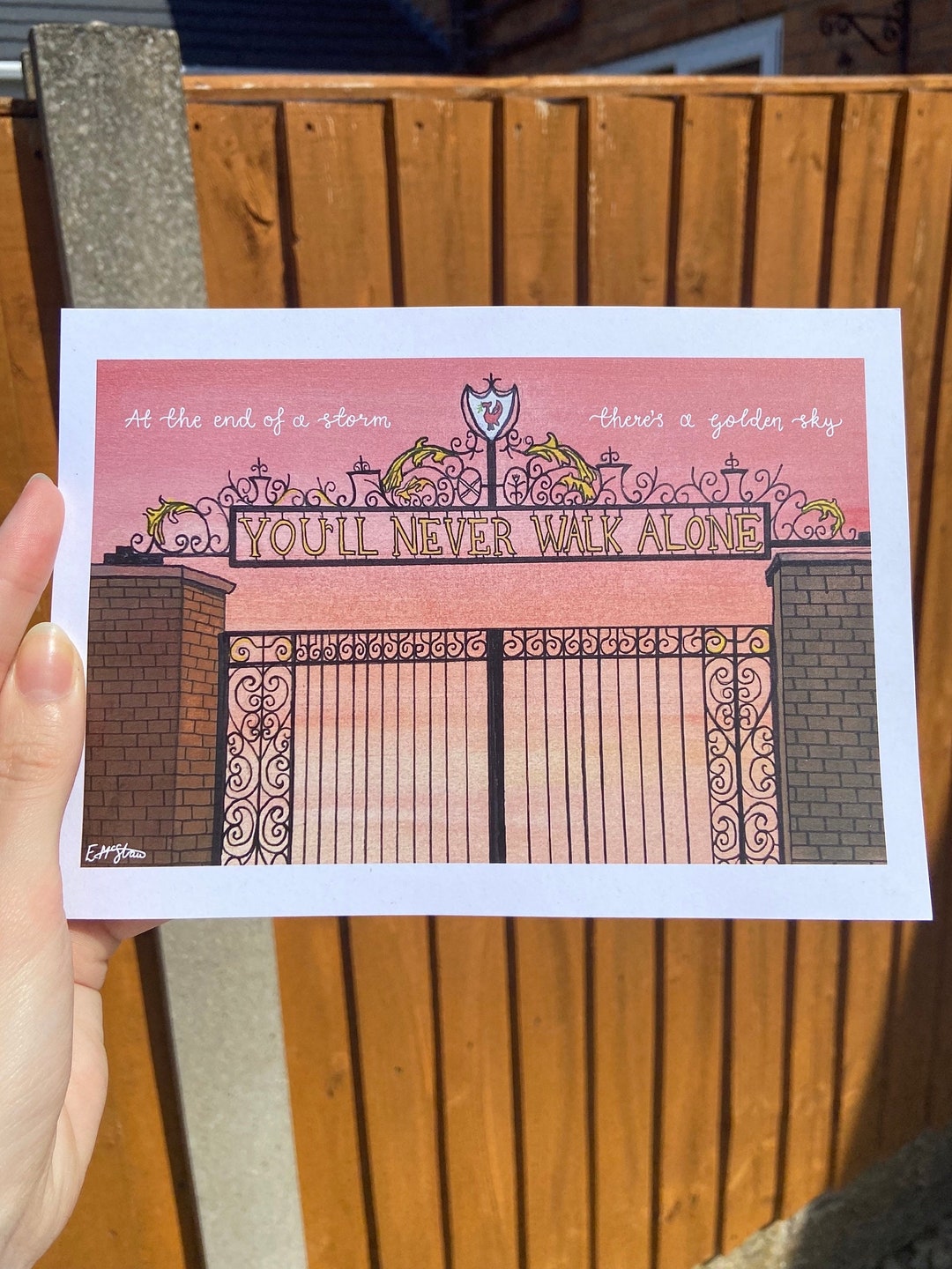 Liverpool Football Club, the Shankly Gates A5 Art Print YNWA YNWA Print ...
