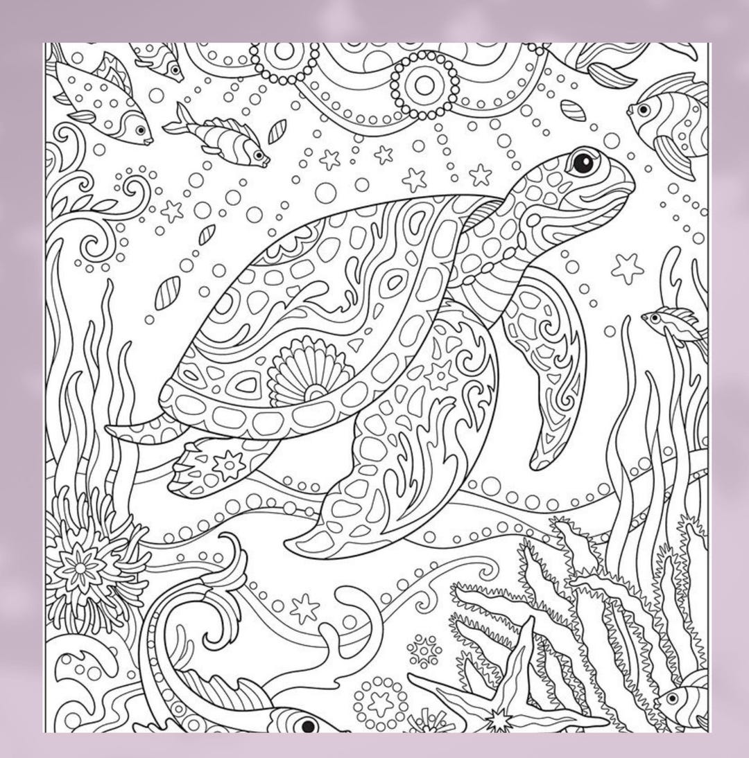 One Sea Creature Coloring Page Digital Coloring Sheet for Kids and ...
