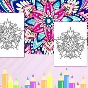 Adult Coloring Page Flower Mandala Instant Download Printable Kids ...