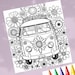 One Floral Car Coloring Page for Kids and Adults Digital Car Coloring ...