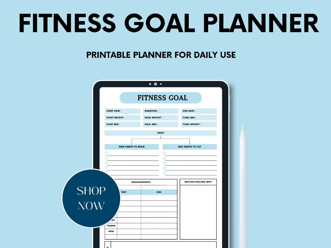 Fitness Goal Planner, Fitness Planner, Printable Fitness Planner - Etsy