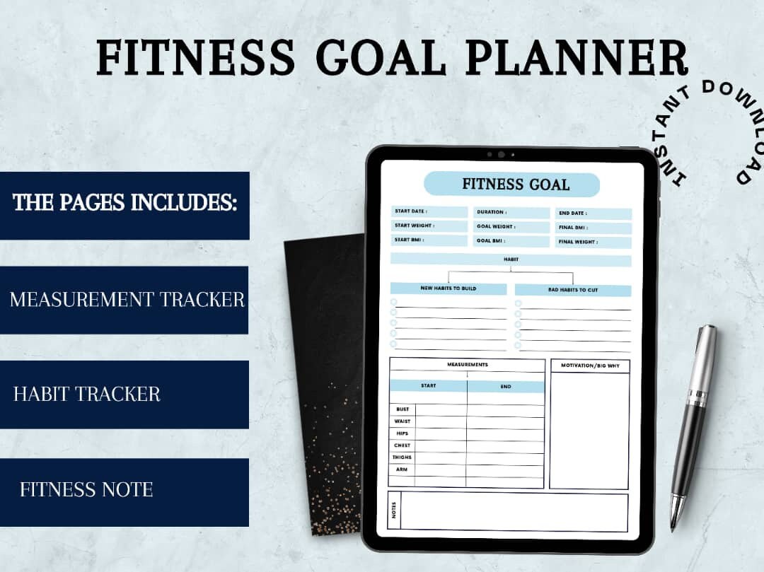 Fitness Goal Planner, Fitness Planner, Printable Fitness Planner - Etsy