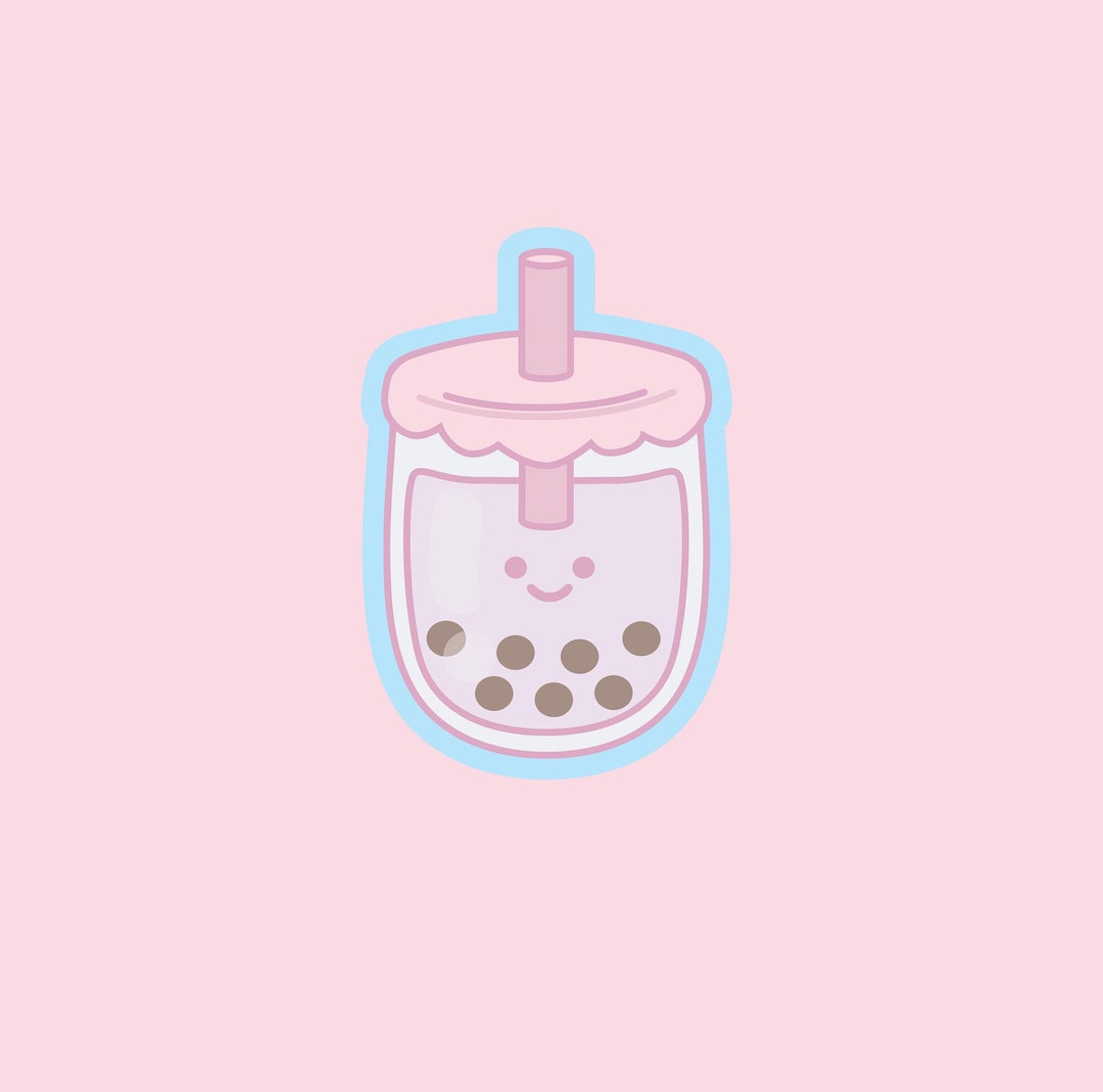 Cute Kawaii Taro Boba | Matte Vinyl Sticker Decal | Kawaii Stickers ...