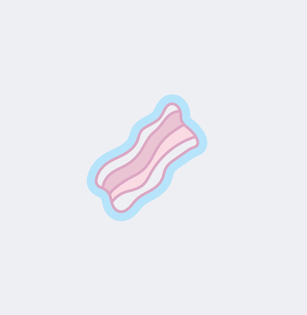 Cute Kawaii Bacon Strip | Matte Vinyl Sticker Decal |kawaii Stickers ...