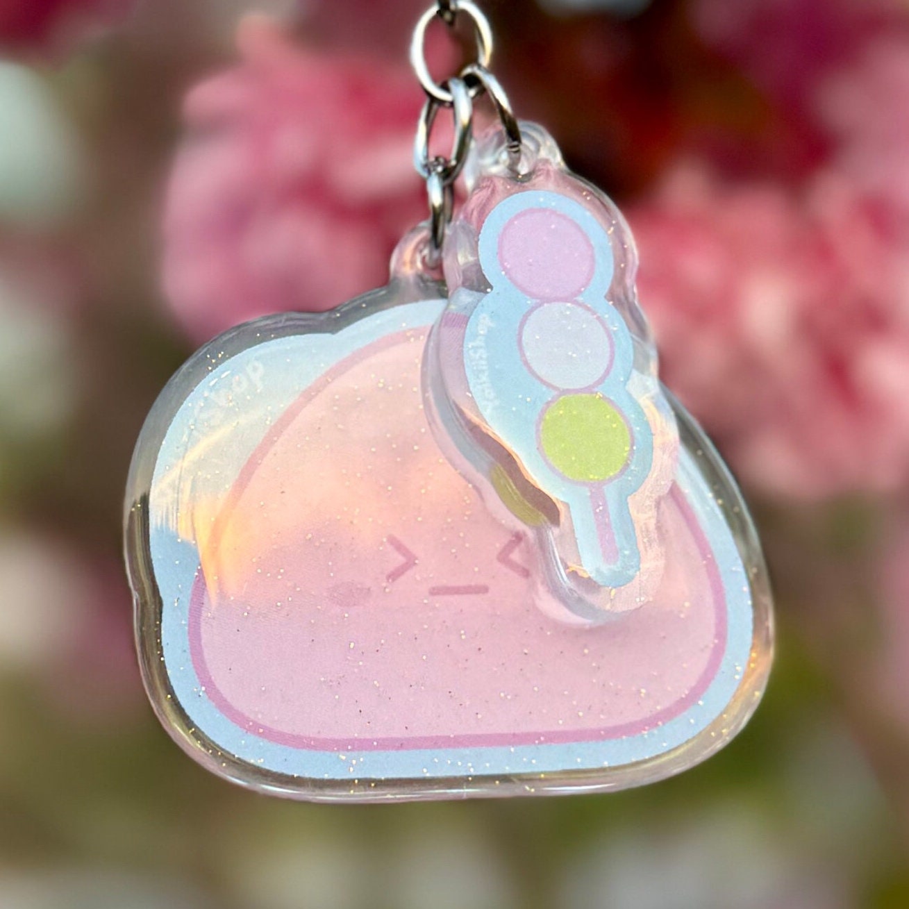 Cute Kawaii Sakura Mochi Keychain W Dango Charm and Lanyard | Japanese ...