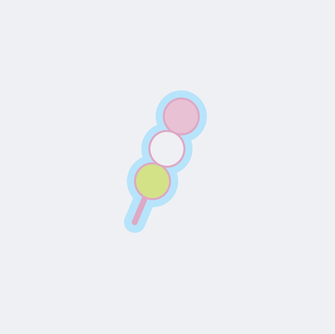 Kawaii Tri-color Dango | Waterproof Matte Vinyl Sticker | Kawaii ...