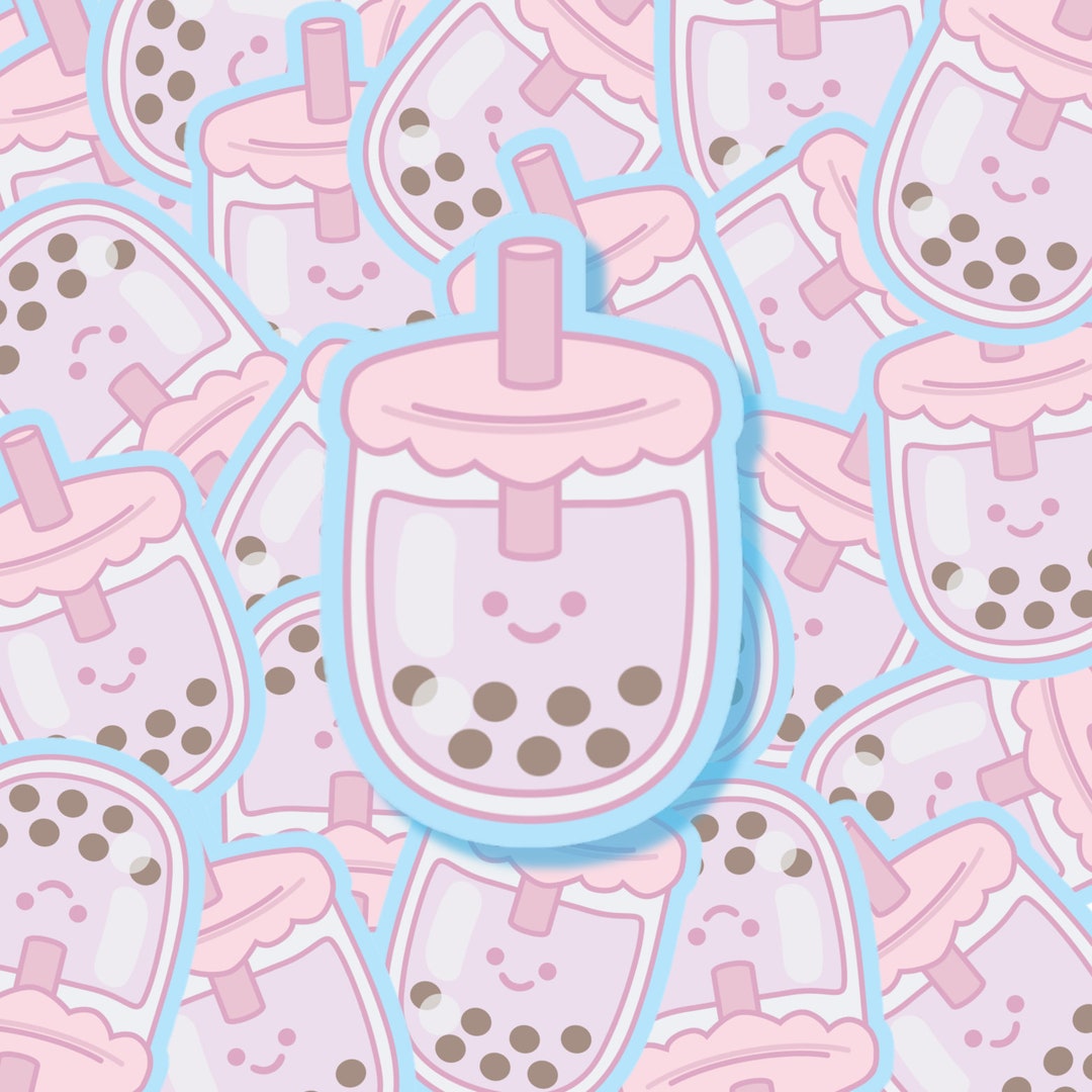 Cute Kawaii Taro Boba Matte Vinyl Sticker Decal - Etsy