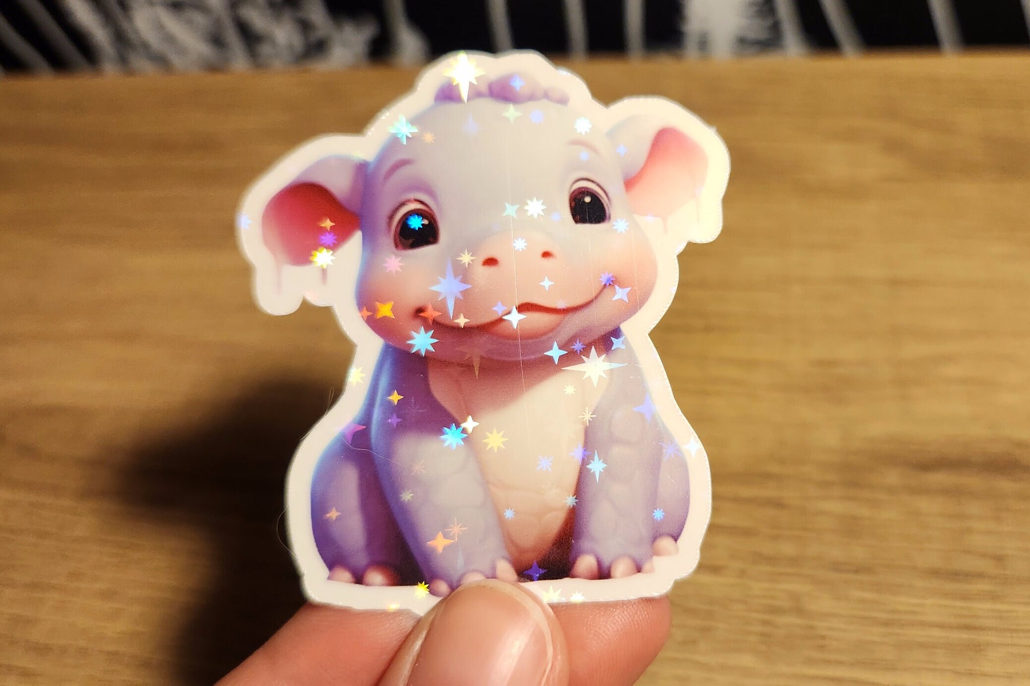 Hippo Holographic Sticker - Etsy