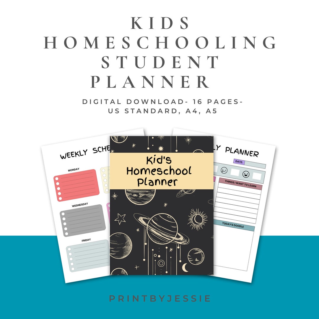 Homeschool Student Planner for Kids in US Letter A4 and A5 - Etsy