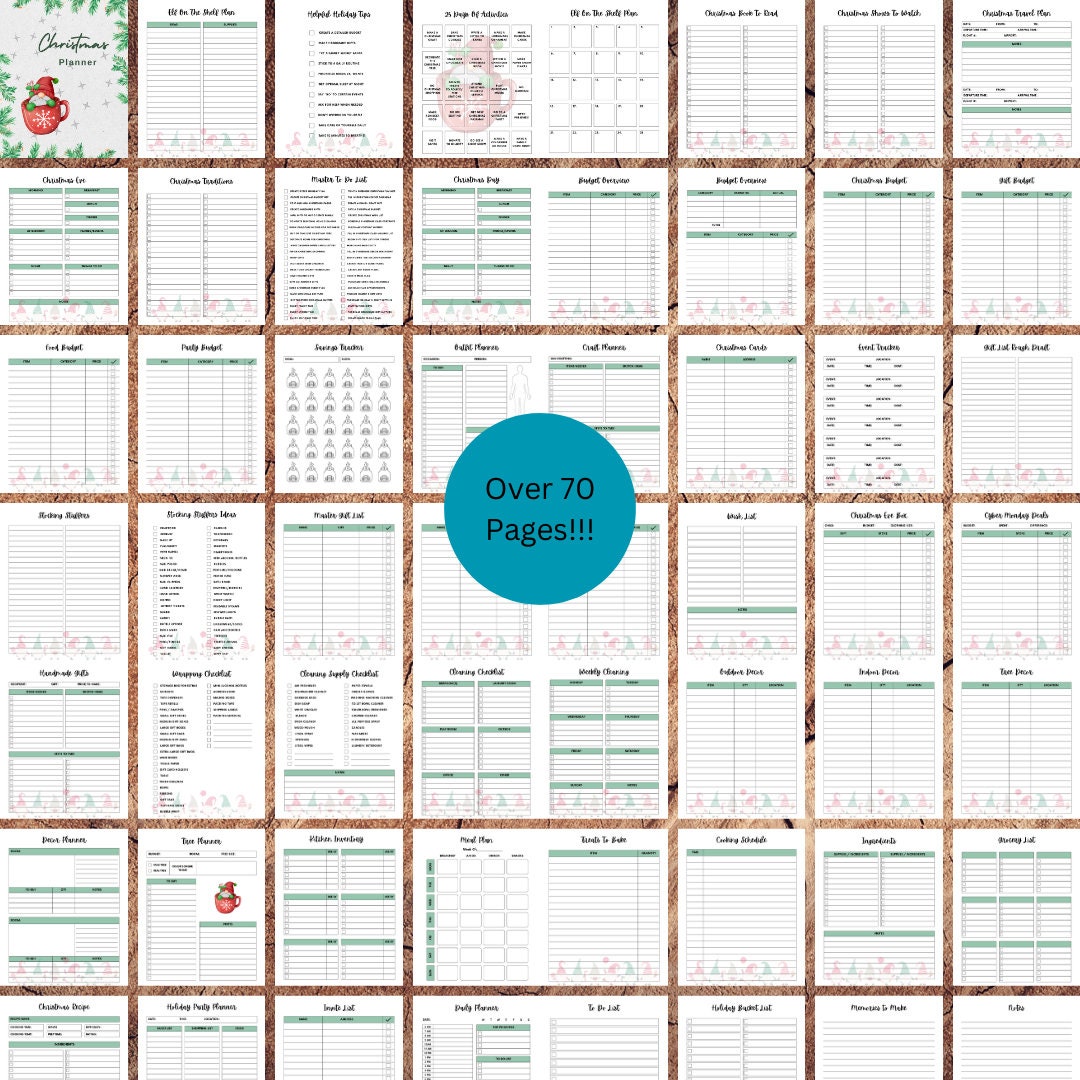 Gnome Christmas Planner Printable, Holiday Planner Digital Download ...
