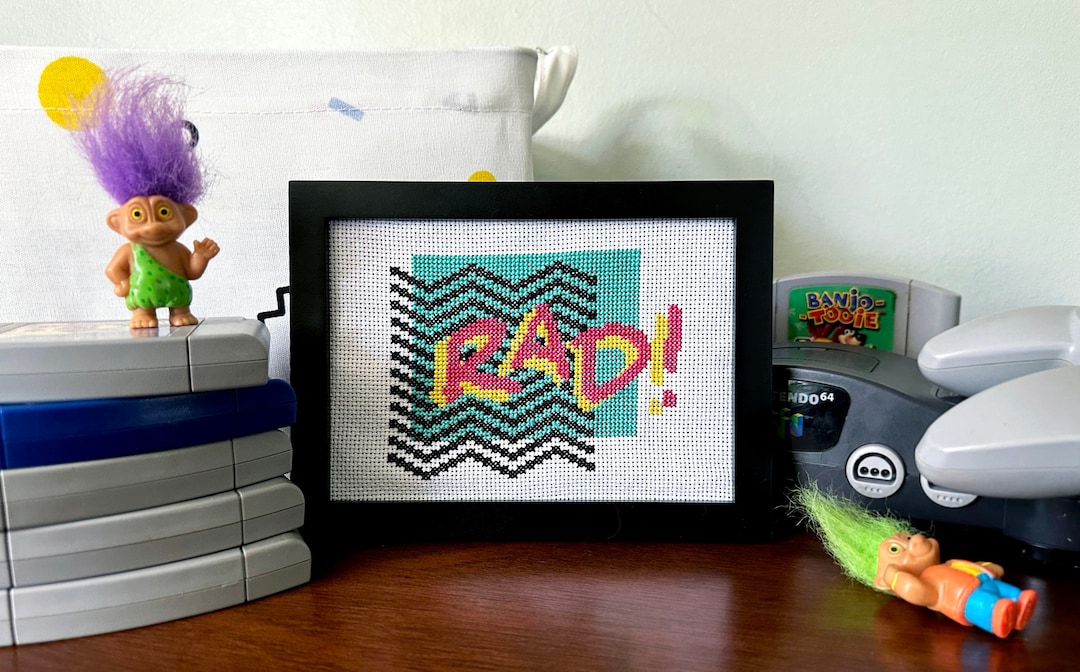 RAD Cross Stitch Pattern - 90s Cross Stitch Pattern - Retro Cross ...