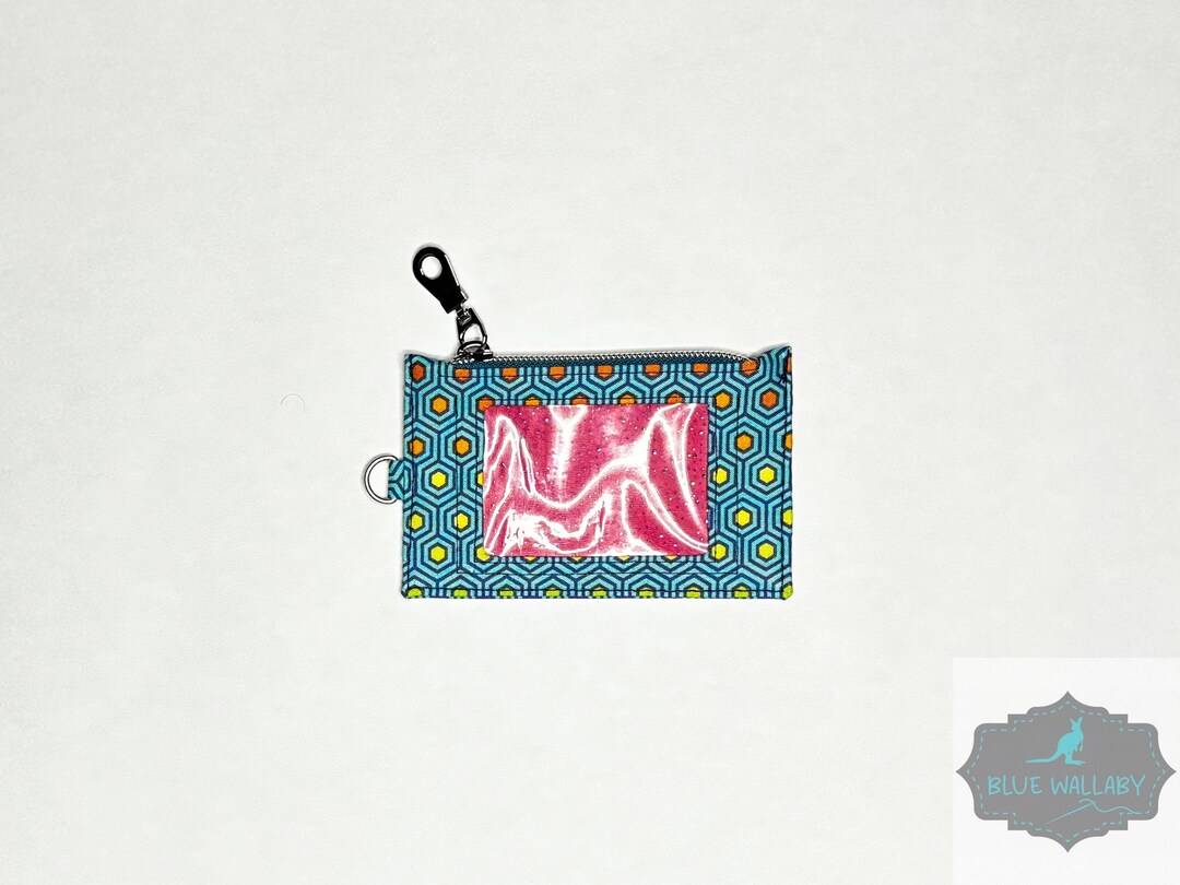 ID Card Wallet, Blue With Rainbow Hexagons - Etsy