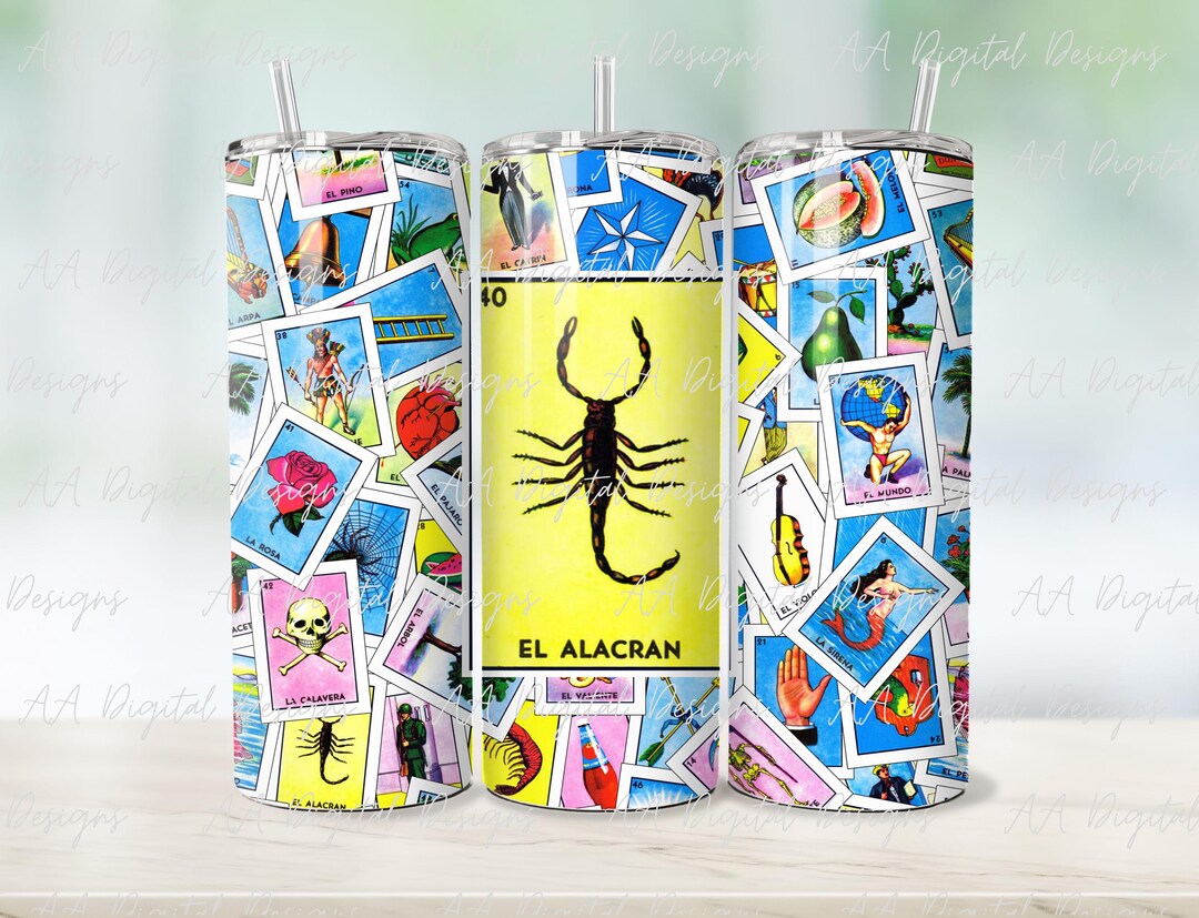 El Alacran #40 Loteria Mexico Game Card Background 20 Ounce Wrap for ...
