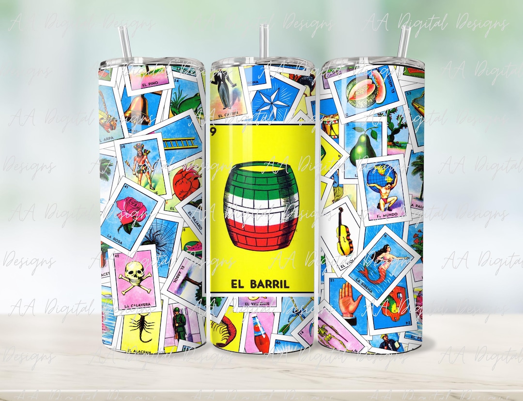 El Barril #9 Loteria Mexico Game Card Background 20 Ounce Wrap for ...