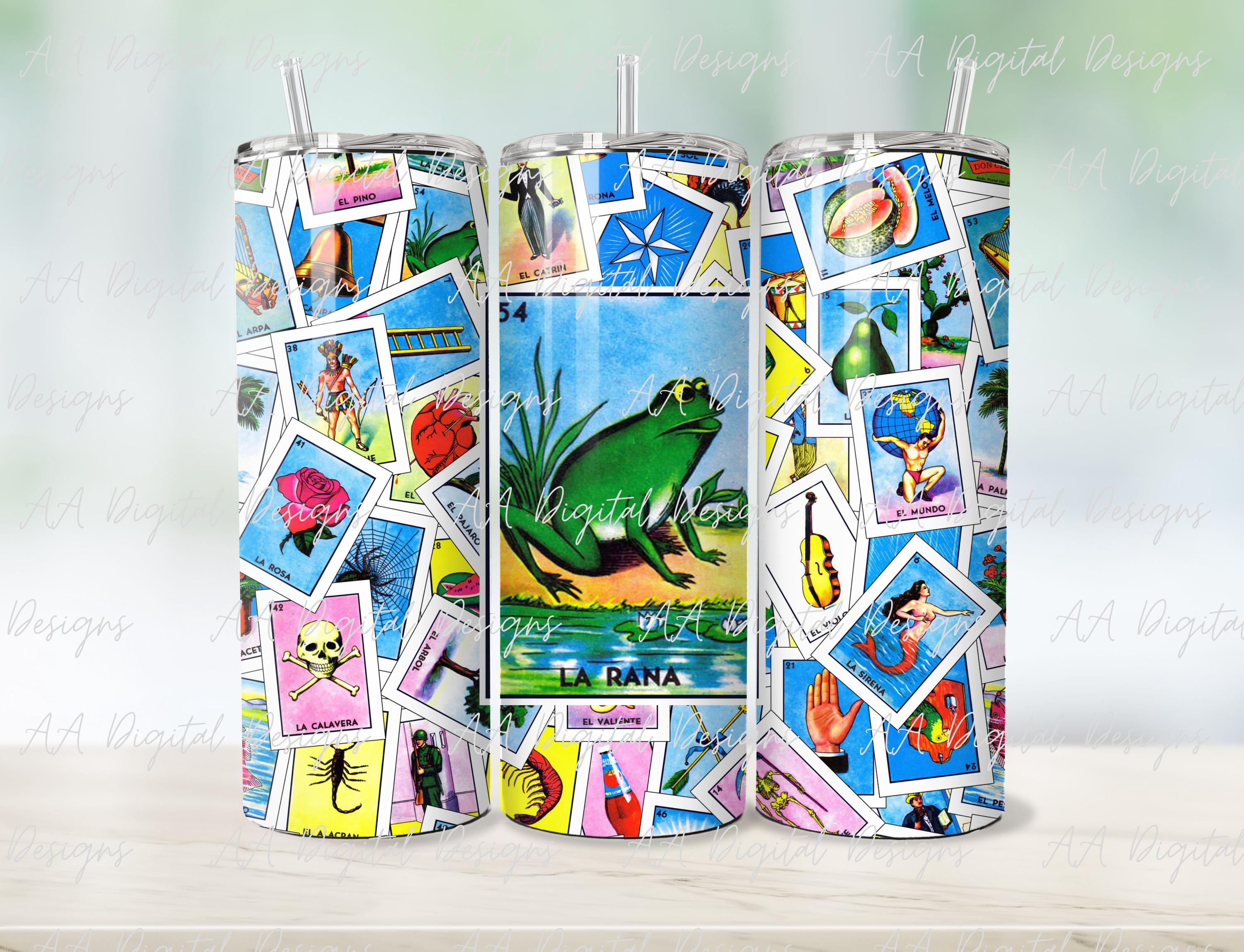 La Rana #54 Loteria Mexico Game Card Background 20 Ounce Wrap for ...