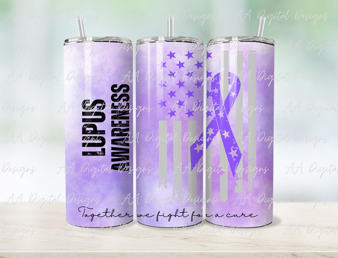 Lupus Disease Awareness Flag Together We Fight 20 Ounce Wrap for Skinny ...
