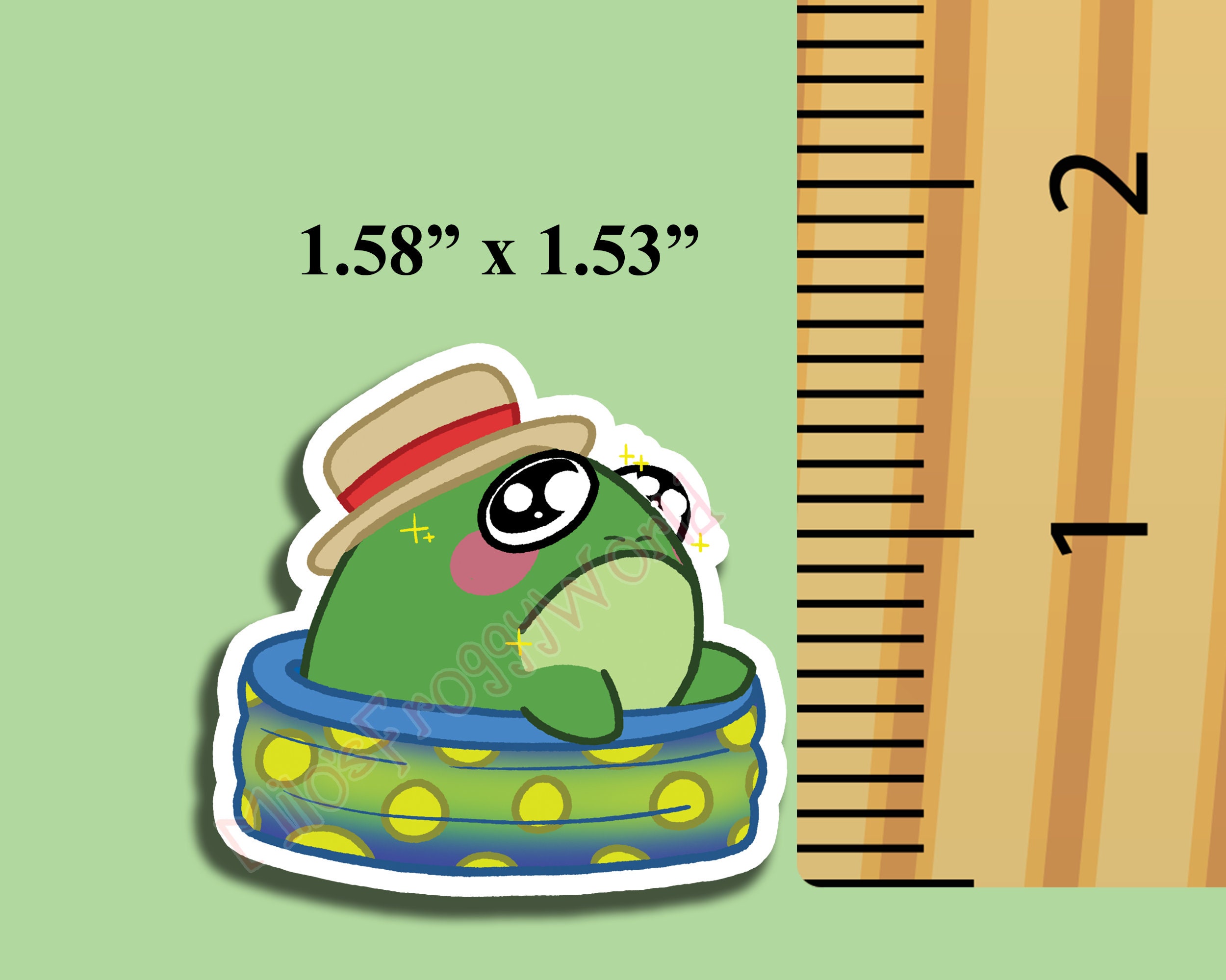 Kiddie Pool Frog Sticker | Cute, Kawaii Vinyl Sticker | Laptop Sticker ...