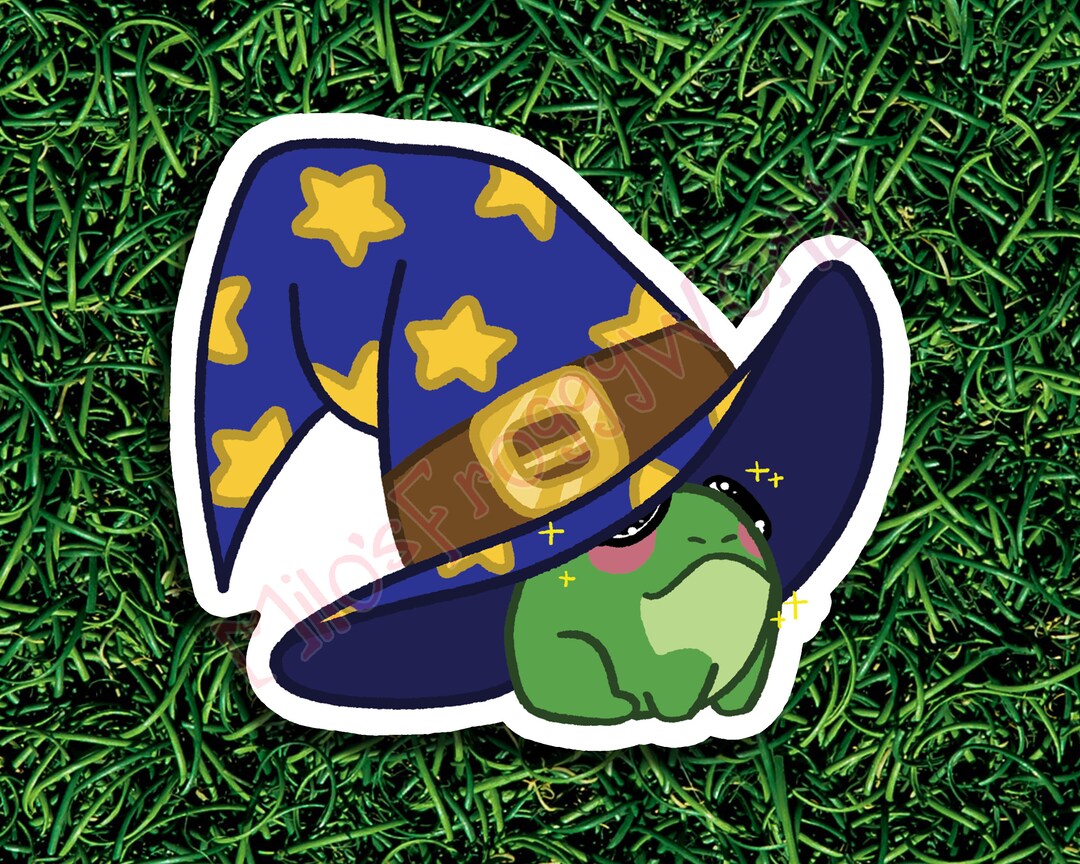 Wizard Frog Sticker Cute, Kawaii Vinyl Sticker Laptop Sticker, Water ...
