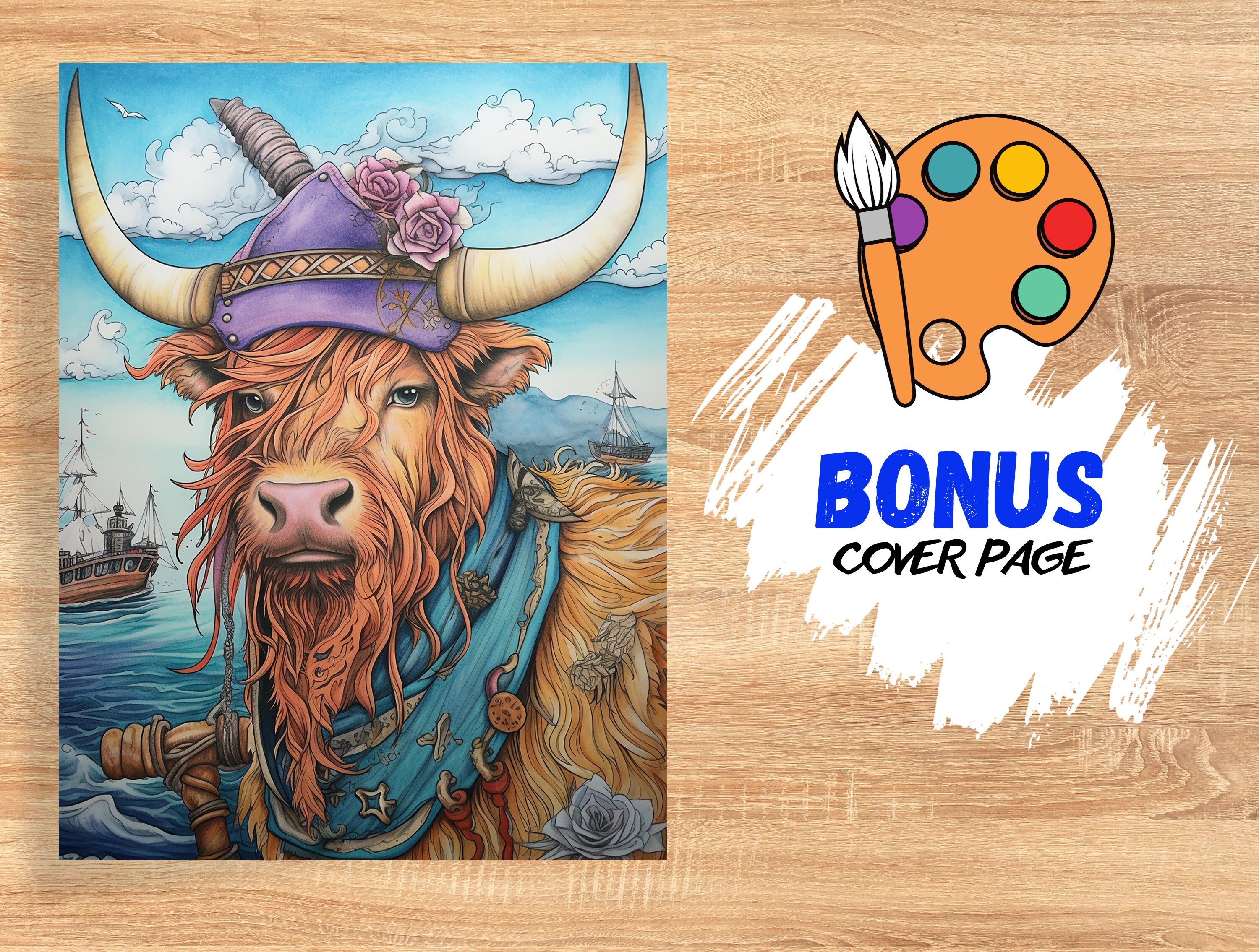 Highland Cow Pirate Coloring Book: Experience Hours of - Etsy