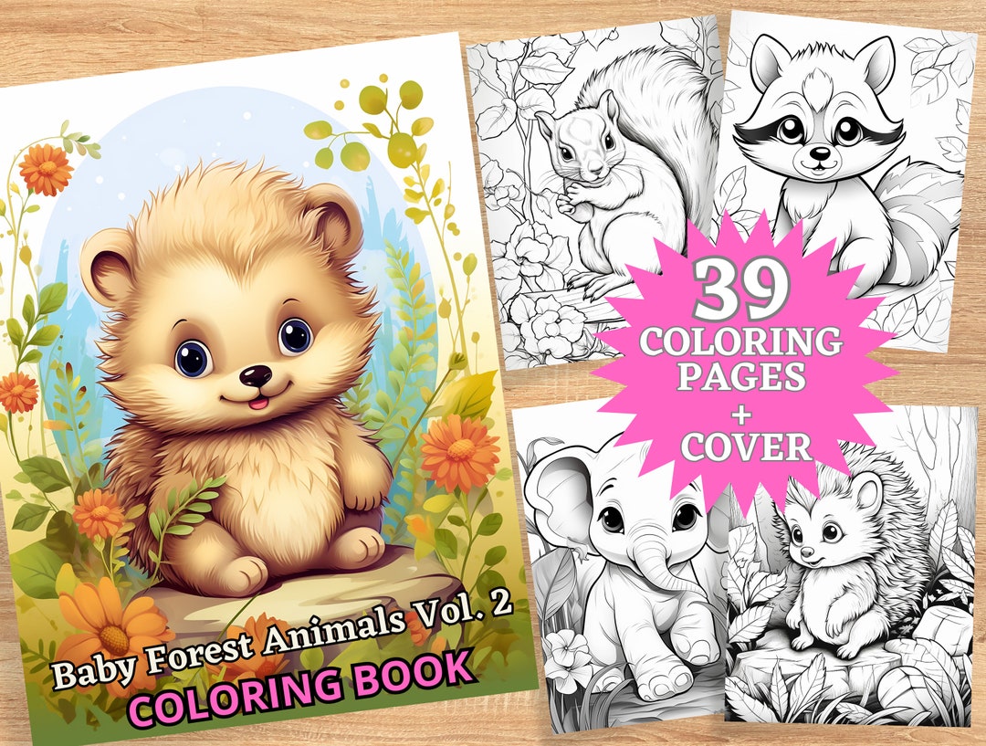 39 Baby Forest Animals Vol. 2 Coloring Book,educational Activities for ...