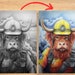 Highland Cow Fireman Coloring Book: Delve Into the World of - Etsy