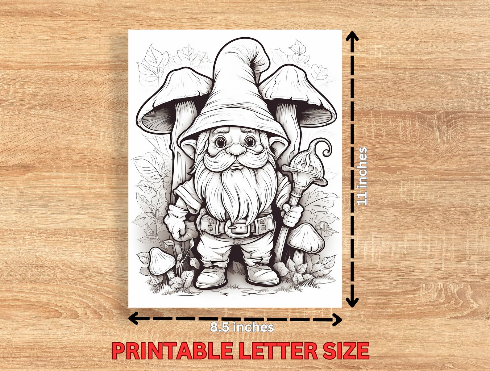 25 Gnomes Coloring Book, Educational Activities for Adults and Kids ...