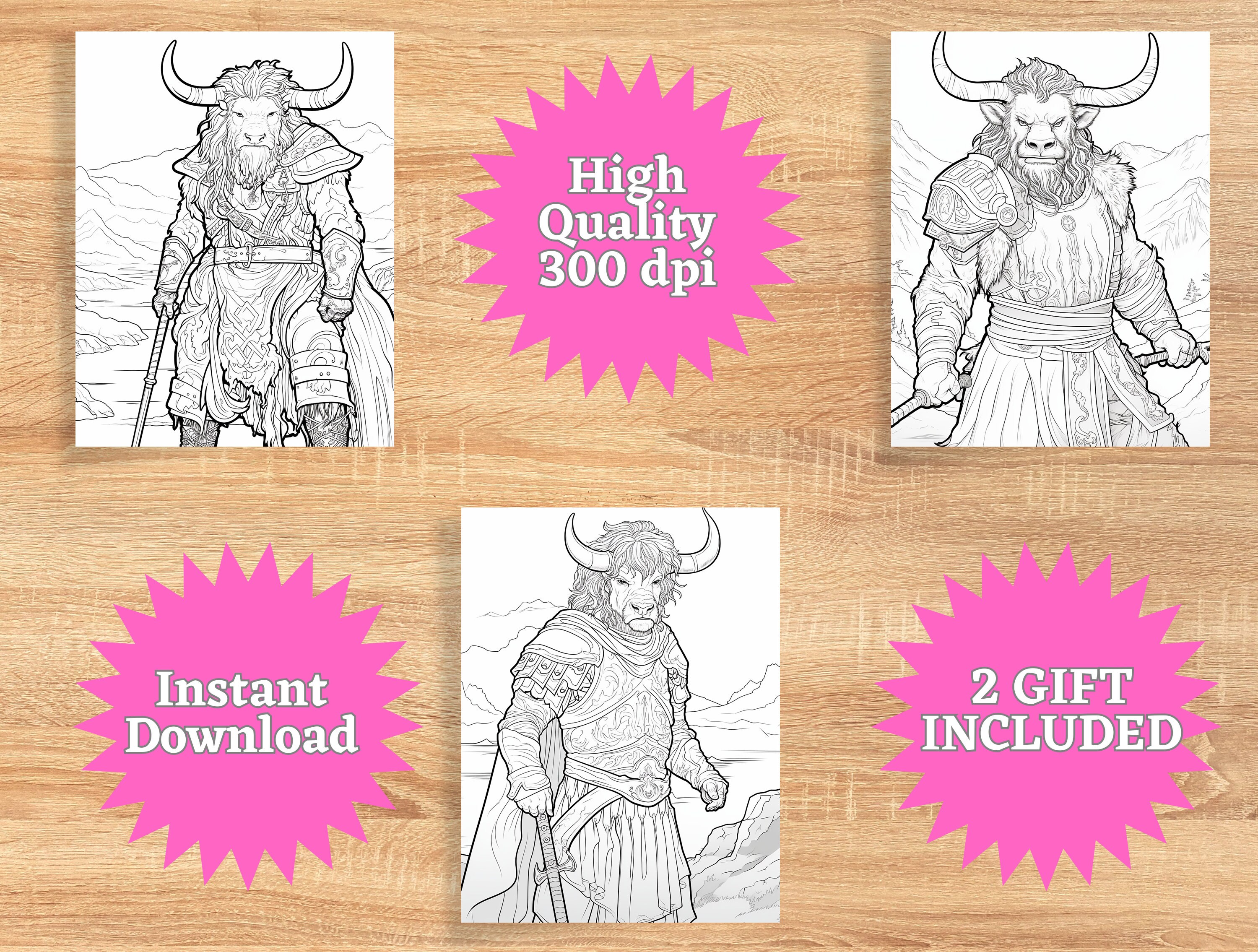 Highland Cow Knight Coloring Book: Elevate Your Coloring Experience ...