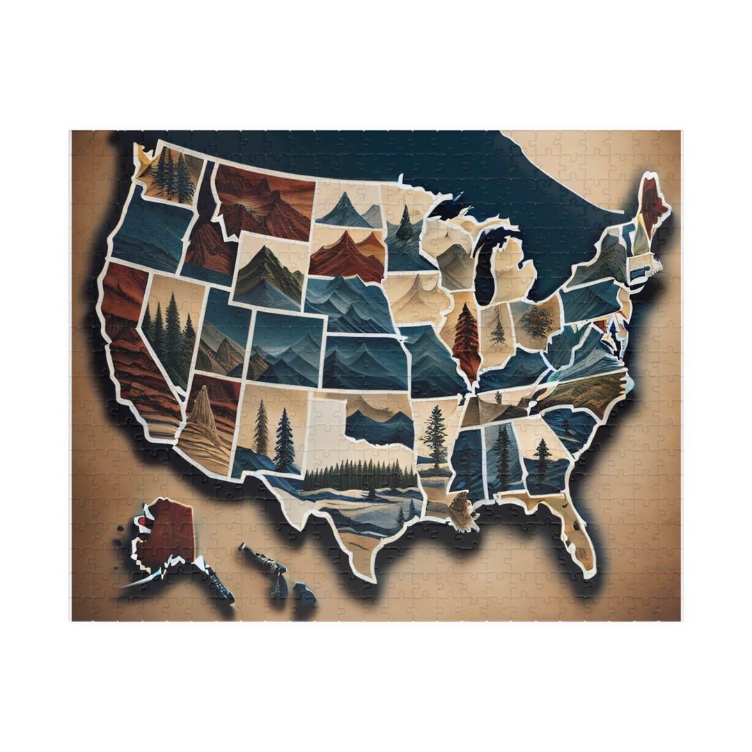 USA National Parks Map Puzzle Customized United States Map - Etsy