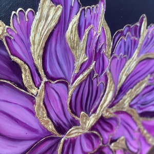 Acrylic Art on Round Canvas Texture Art Home Decor Wall Art Flower Art ...