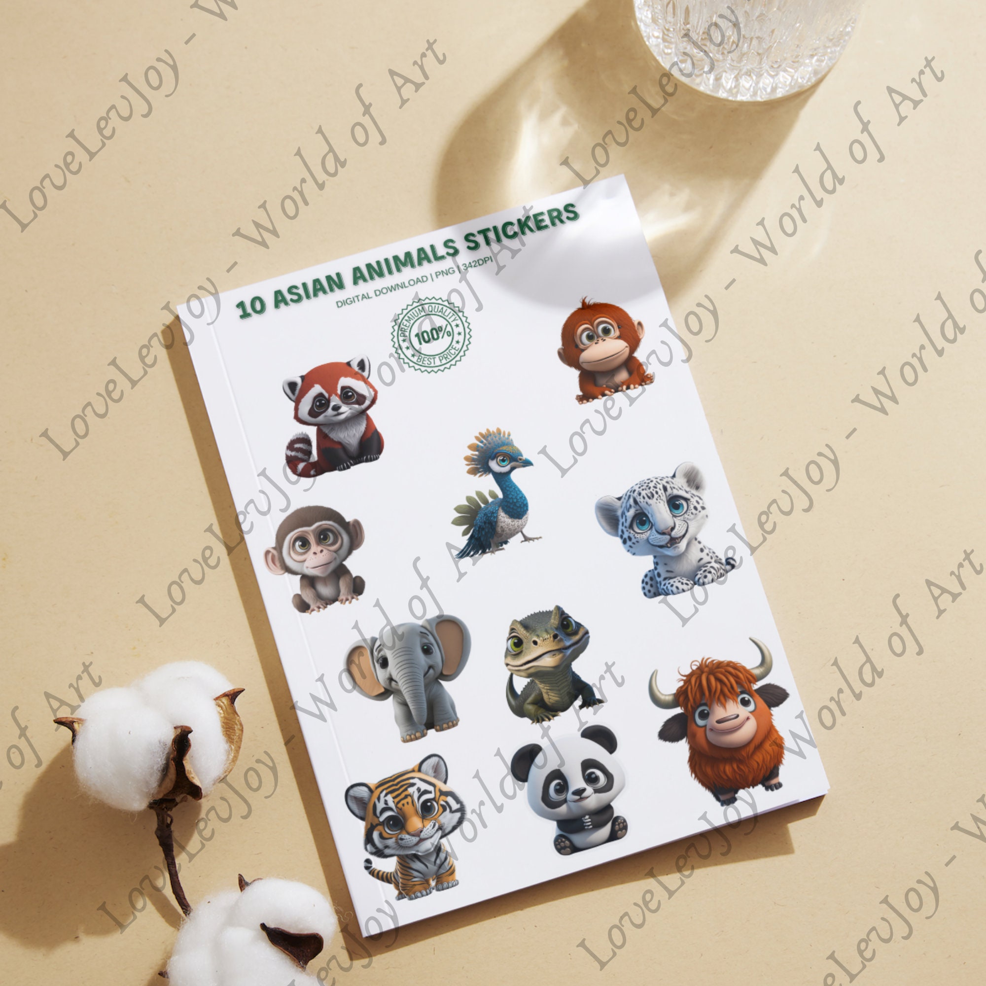 10 Asian Animals Stickers Premium Quality - Etsy