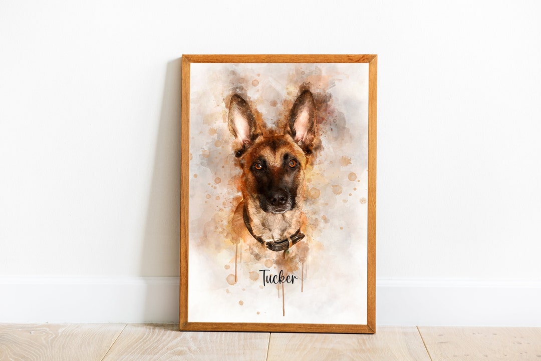 Watercolor Pet Portrait From Photo, Watercolor Pet Portrait Framed ...