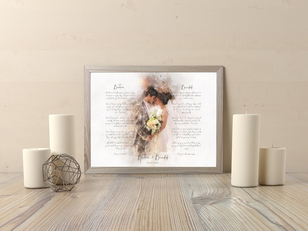 Wedding Vow Renewal, Wedding Vow Art for Husband Wife Partner Best ...