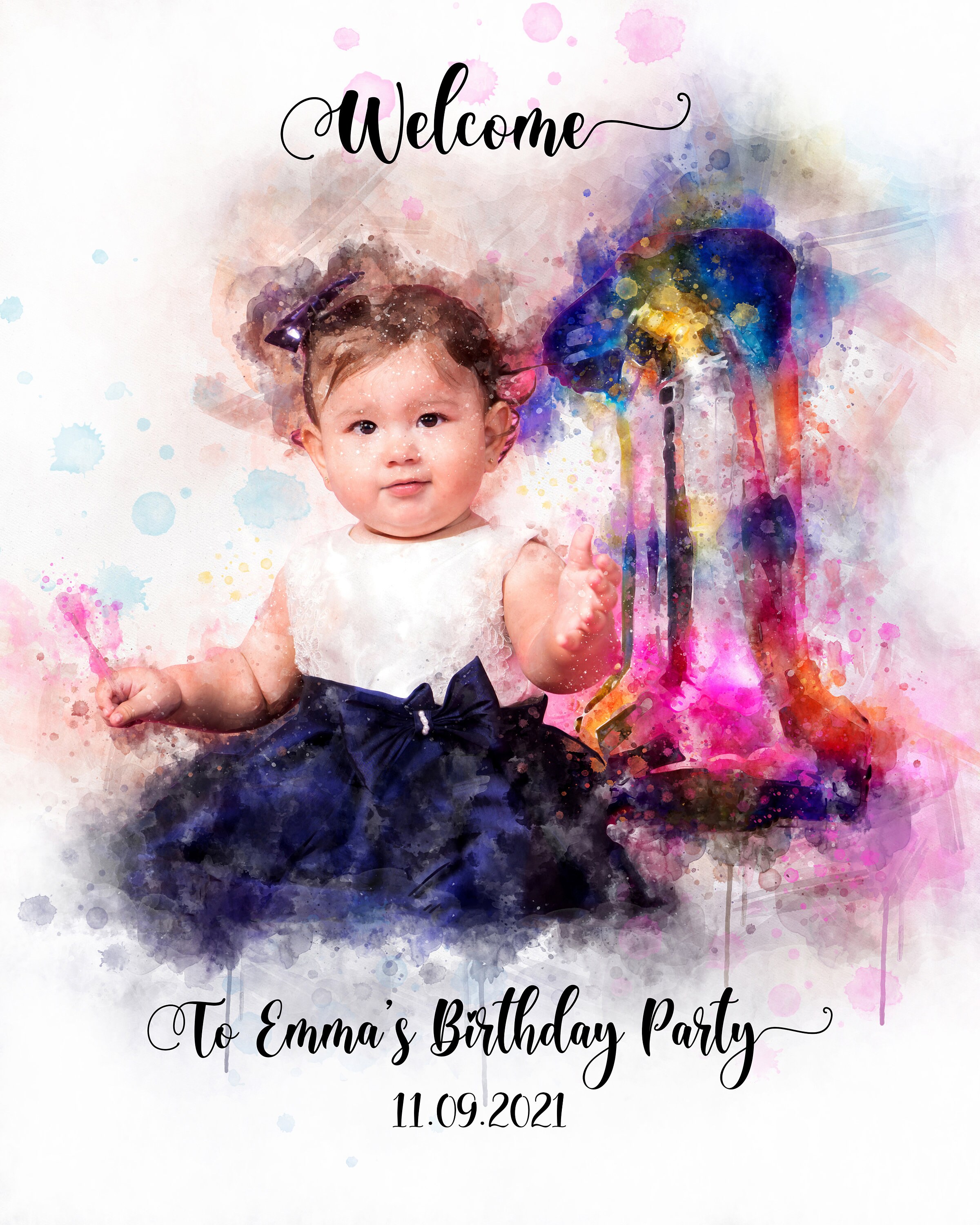 1st Birthday Welcome Sign Custom First Birthday Welcome Sign 16th 21st ...