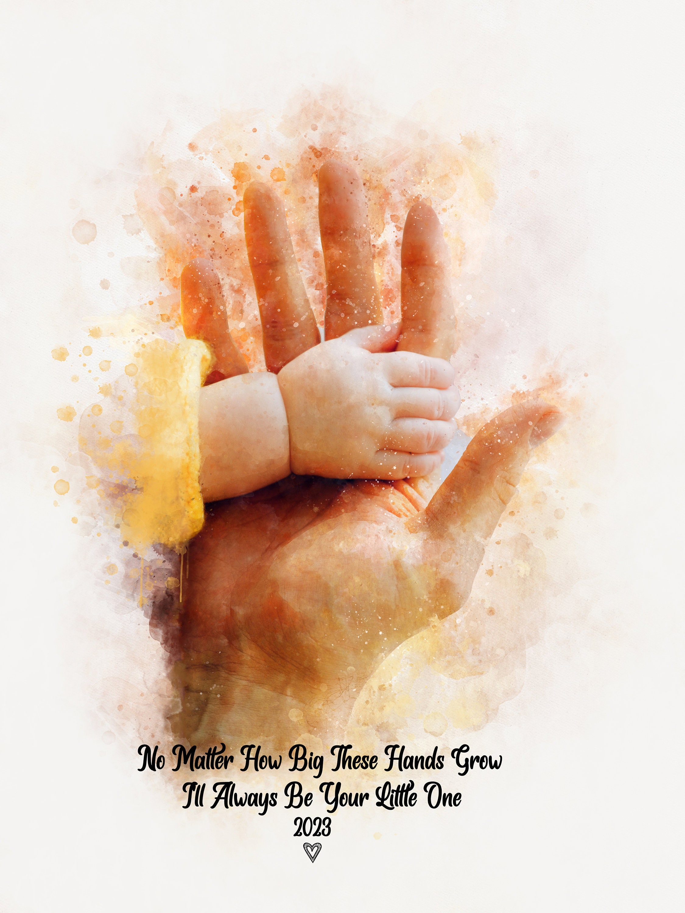 Birthday Handprint Art, Printable Gift From Kids, Custom Handprint Sign ...