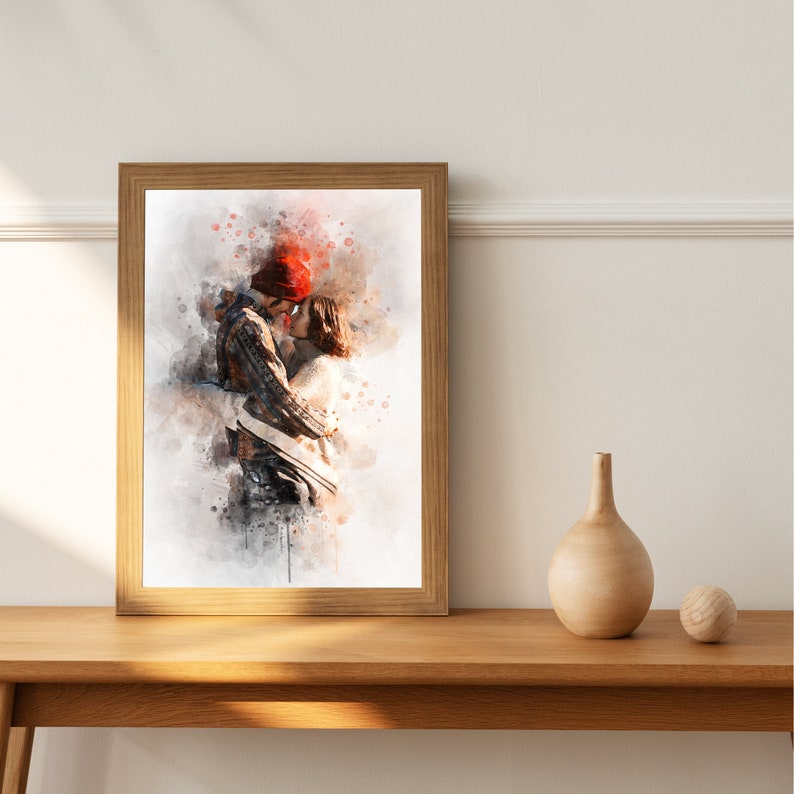 Personalized Couple Portrait From Photo Couple Illustration Anniversary ...