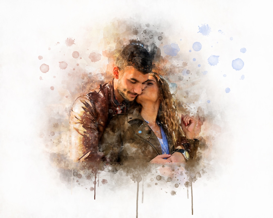 Custom Couple Portrait Gift for Boyfriend Girlfriend Partner ...