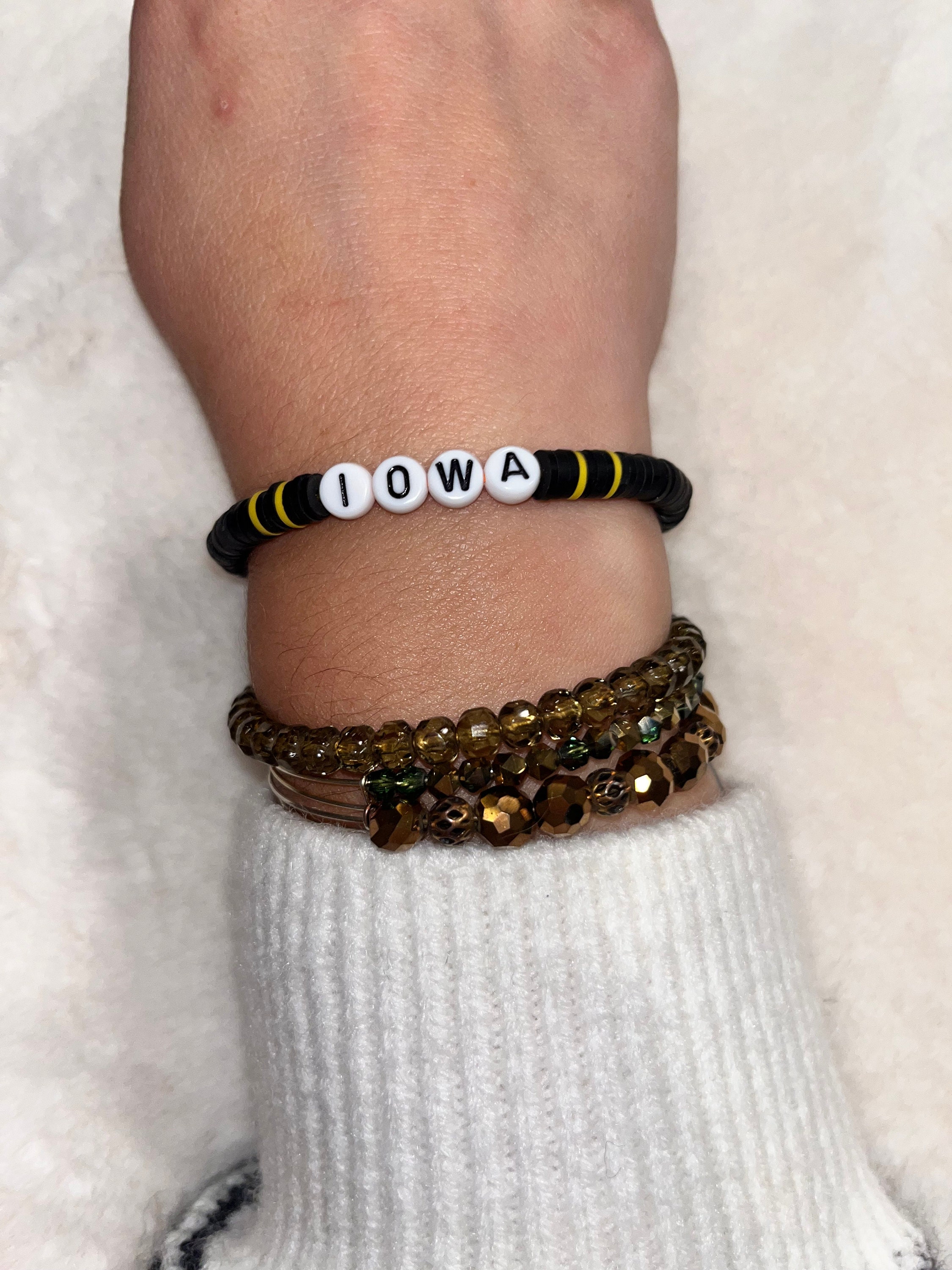 Iowa Hawkeyes Clay Bracelet - Etsy