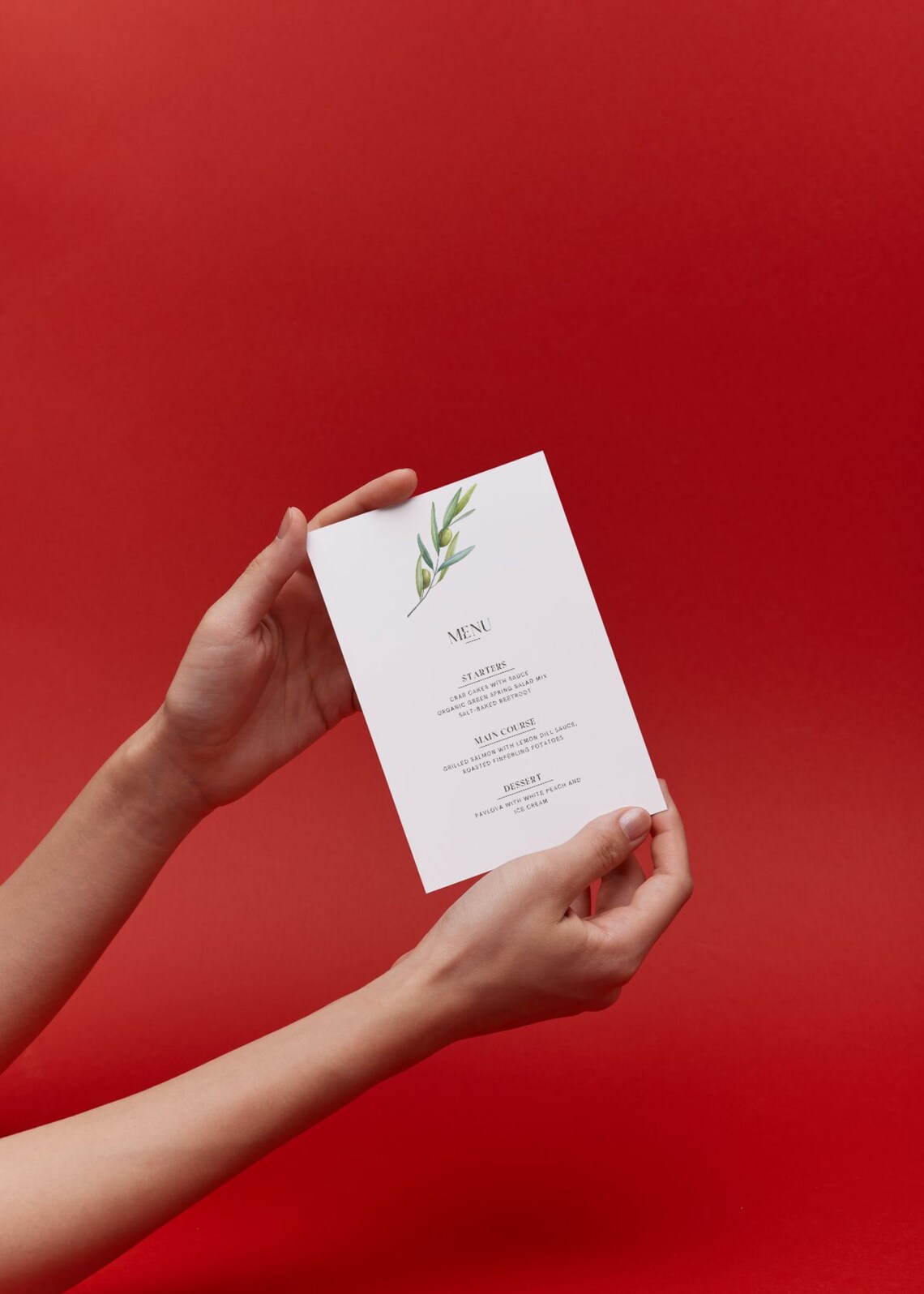 Editable Olive Wedding Menu on Canva, Editable Save the Date Menu ...