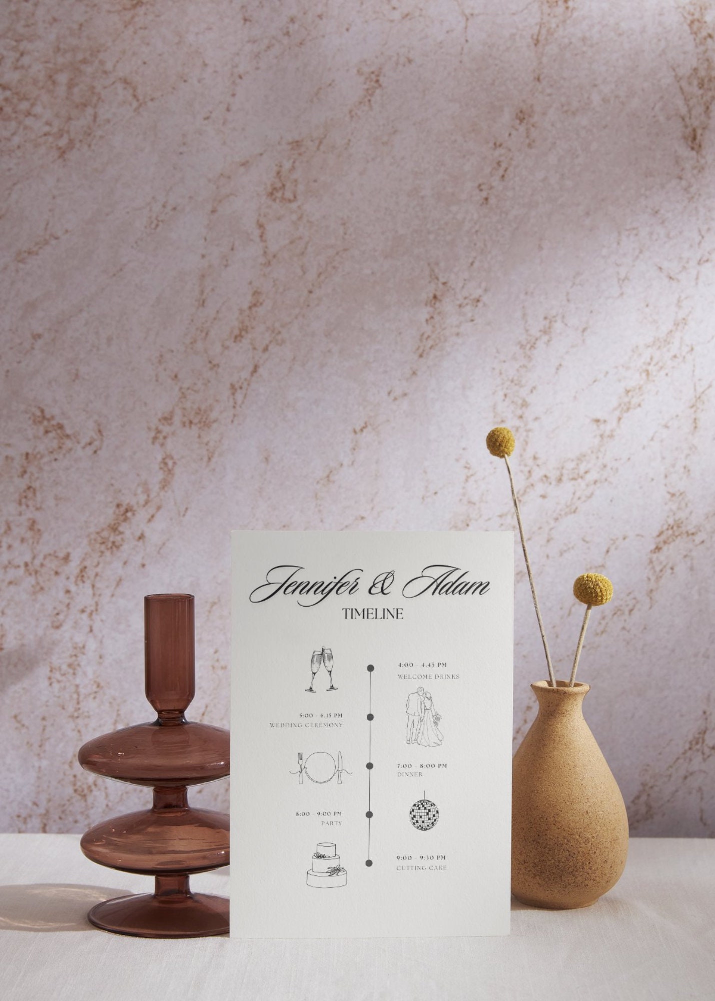 Modern Wedding Timeline, Editable Wedding Day Timeline, Order of ...