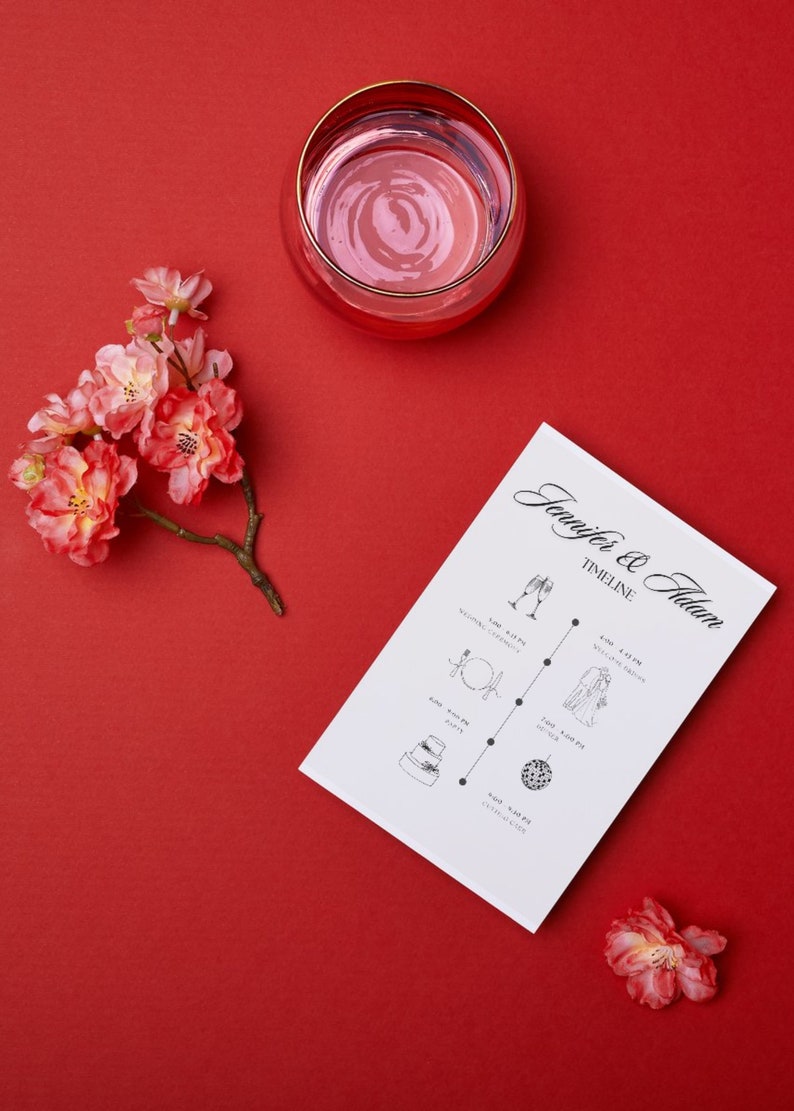 Modern Wedding Timeline, Editable Wedding Day Timeline, Order of ...