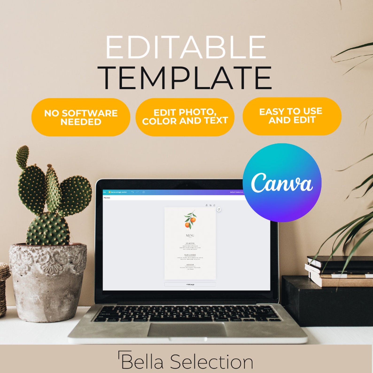 Editable Wedding Bar Menu on Canva, Editable Save the Date Menu Design ...