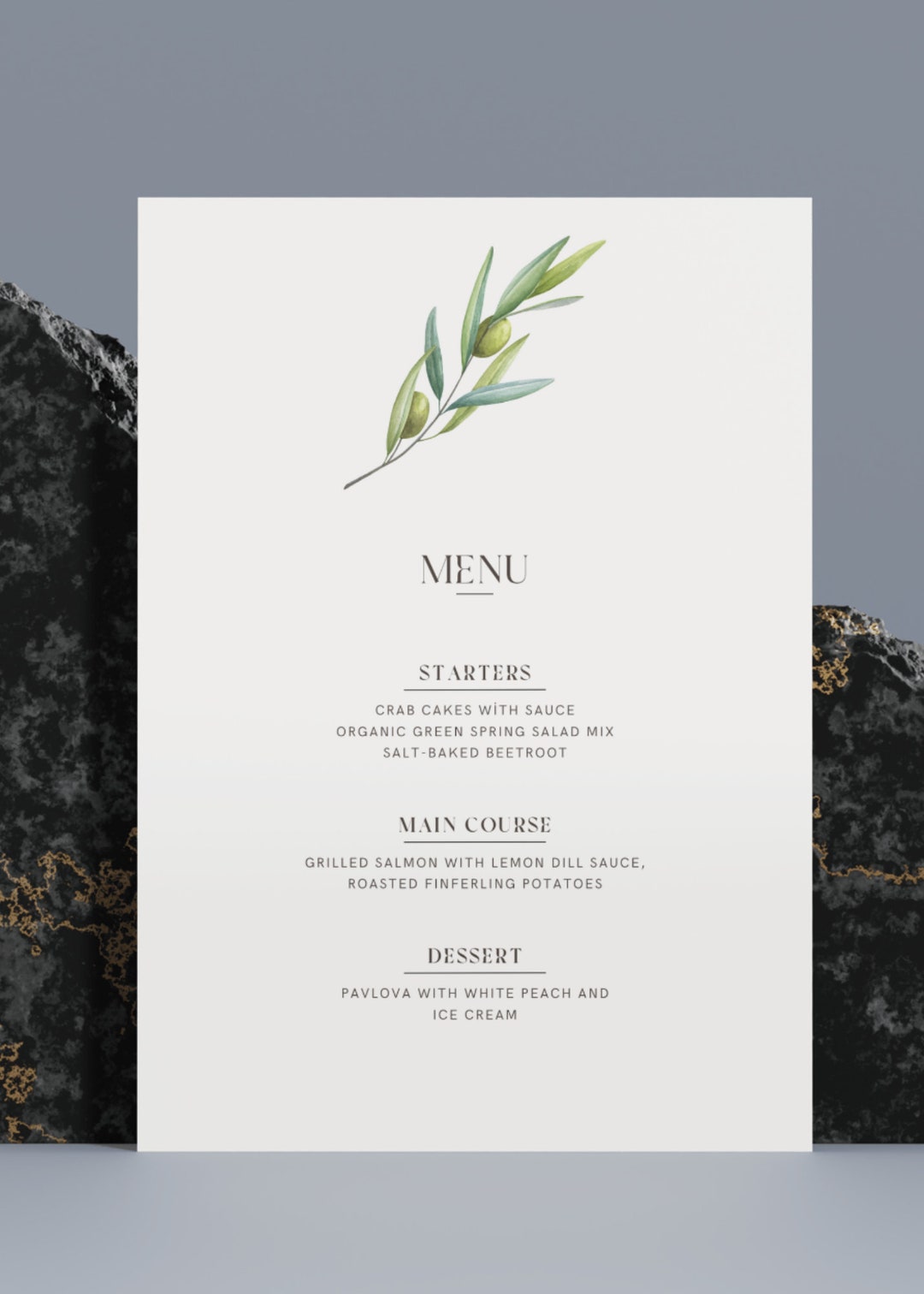 Editable Olive Wedding Menu on Canva, Editable Save the Date Menu ...