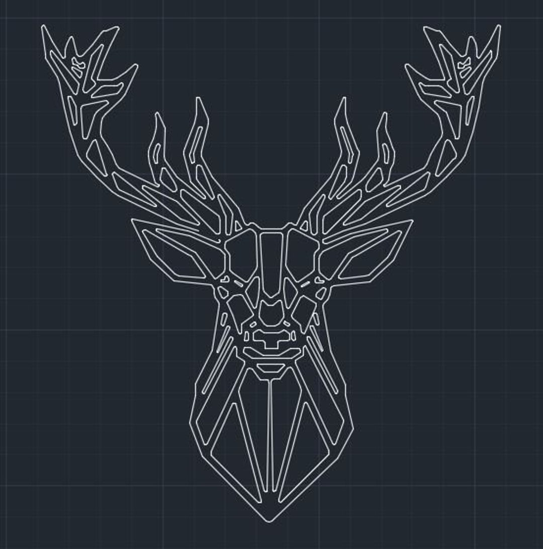 Geometric Stag Wall Art DXF - Etsy