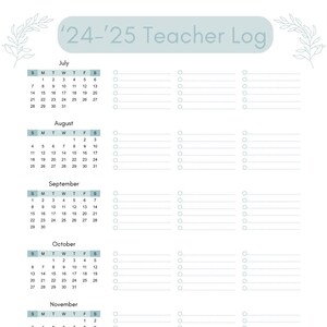 2024-2025 Teacher Future Log Printable Template - Etsy