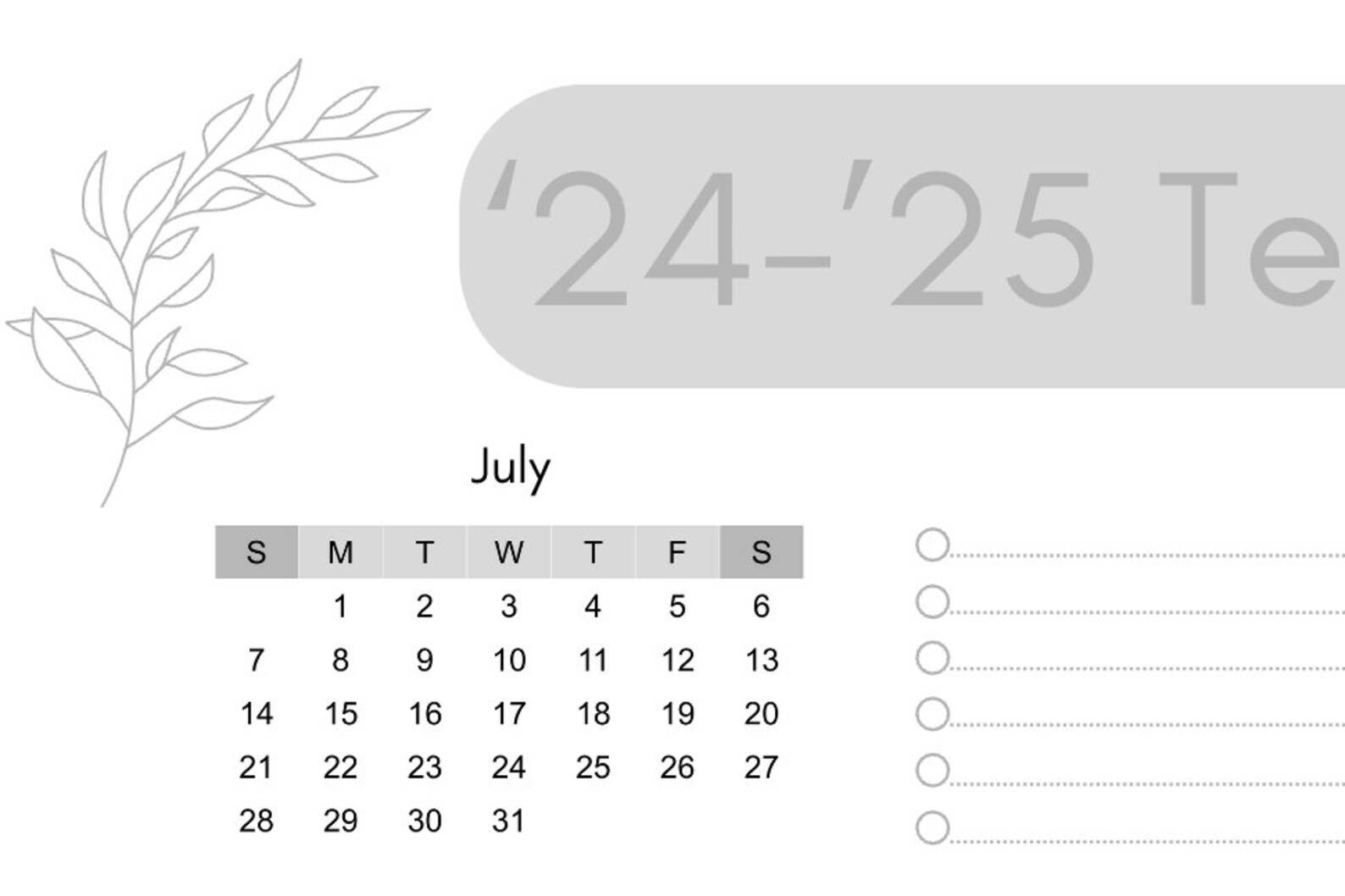 2024-2025 Teacher Future Log Printable Template - Etsy